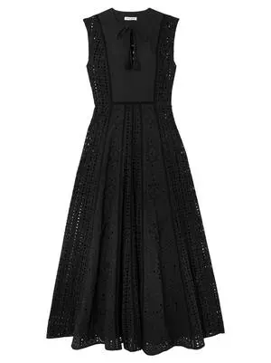 Veronica Beard Alina Broderie Anglaise Cotton Maxi Dress - Black