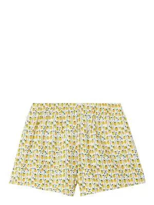 Staud Paddle Printed Cotton-blend Shorts - Yellow