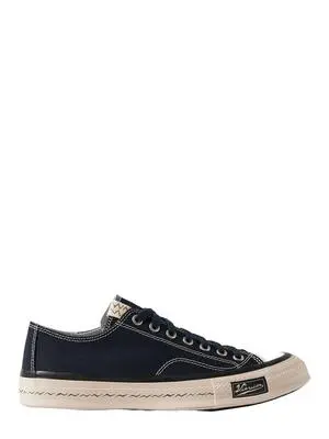 Visvim Skagway Lo Leather-Trimmed Canvas Sneakers Navy