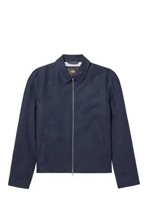 Loro Piana Maurin Linen-twill Blouson Jacket - Blue
