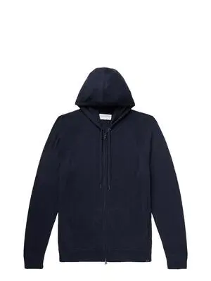 Derek Rose Finley Cashmere Zip-up Hoodie - Blue