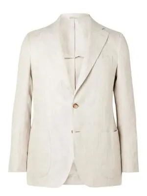 DE PETRILLO Linen Suit Jacket - Neutrals