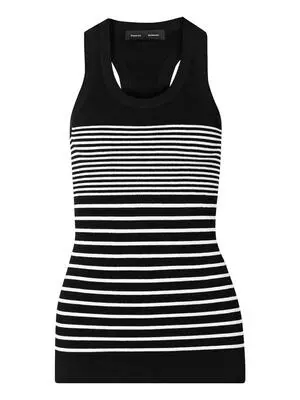 Proenza Schouler Roberts Striped Stretch-knit Tank - Black