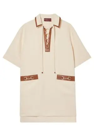 Gucci Horsebit-embellished Linen Mini Dress - Cream