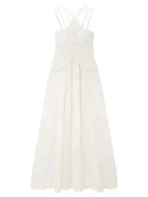 Isabel Marant Lindy Lace-trimmed Embroidered Maxi Dress - Neutrals