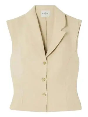 Le Kasha Sawadah Linen Vest Beige