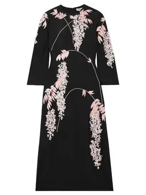 Bernadette Harry Embellished Silk Crepe De Chine Midi Dress - Black
