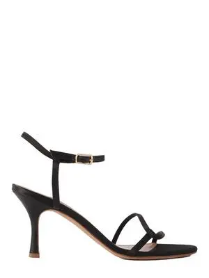 EMME PARSONS Loop Satin Sandals - Black