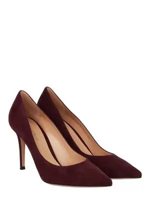 GIANVITO ROSSI 85 Suede Pumps - Burgundy