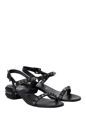 CHRISTIAN LOUBOUTIN Pyrasand 30 Leather Sandals - Black