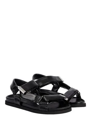 Attico Salinas Leather Sandals - Black