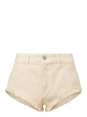 Attico Fringed Cotton Canvas Shorts - White