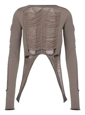 Rick Owens Distressed Wool Top - Black