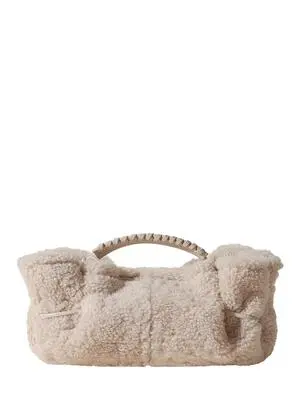 Hereu Arta Mini Shearling Top-handle Bag - Cream