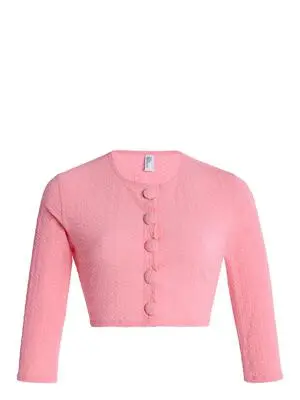 Lisa Marie Fernandez Seersucker Button-front Cardigan - Pink