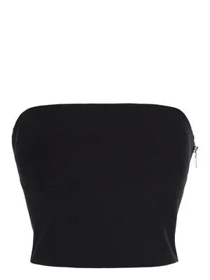 Matteau Strapless Cotton-silk Top - Black