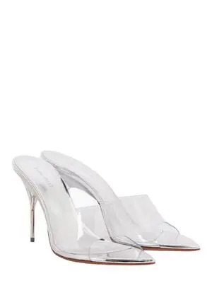 Amina Muaddi Bianca 95 Pvc Mules - Silver