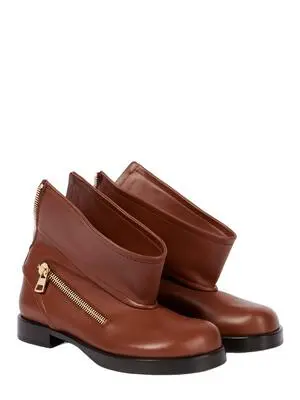 JW Anderson Leather Biker Boots - Brown
