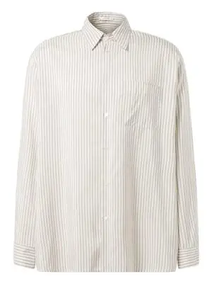 THE ROW Feme Striped Silk Shirt - Grey