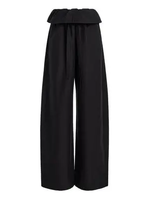 MATTEAU Gathered-Waist Cotton-Silk Trousers