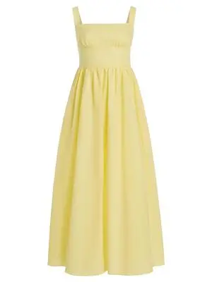 Matteau Crossback Linen-cotton Maxi Dress - Yellow