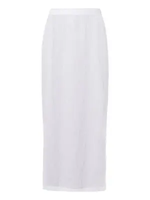 Wardrobe.NYC Sheer Lace Midi Skirt - White