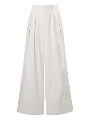 Dries Van Noten Pleated Wide-leg Pants - White