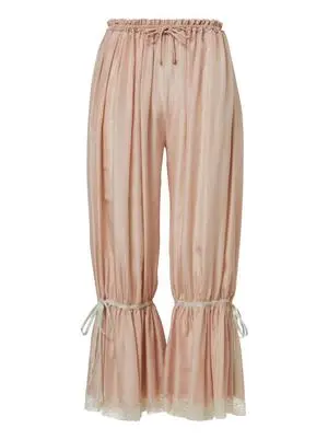 Chloé Lace-trimmed Cropped Pants - Pink