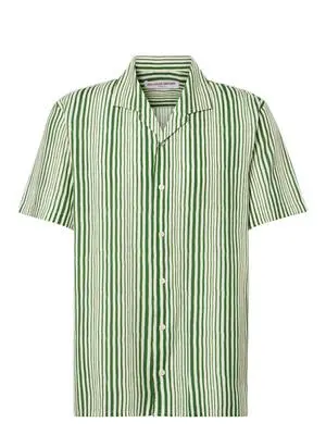 Orlebar Brown Hibbert Striped Bowling Shirt - Green
