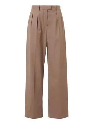 THE ROW Alfidis Wide-leg Cotton Pants - Brown