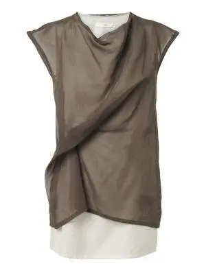 THE ROW Inawa Draped Layered Top - Brown
