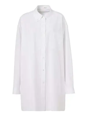 THE ROW Victoria Oversized Cotton Poplin Shirt - White