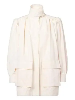 Chloé Gathered Cotton Canvas Jacket - White