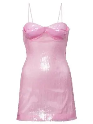David Koma Sequined Mini Dress - Pink