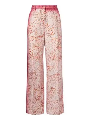 Dries Van Noten Printed Wide-leg Silk Pants - Pink