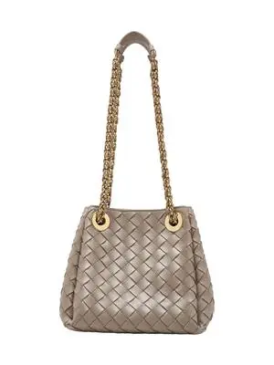 Bottega Veneta Small Parachute Intrecciato Leather Bag - Grey