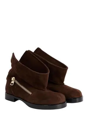 JW Anderson Suede Biker Boots - Brown