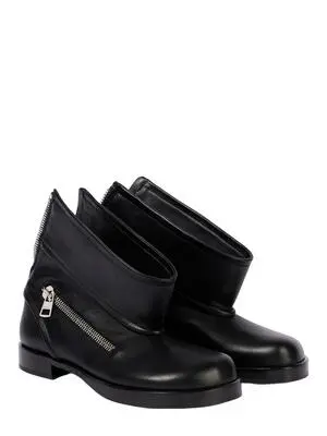 JW Anderson Leather Biker Boots - Black
