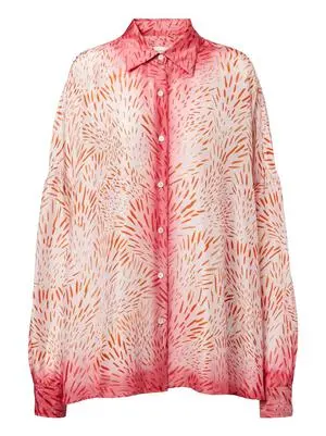 Dries Van Noten Printed Silk Shirt - Pink