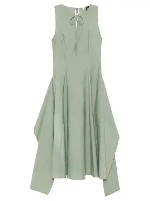 Loewe Crinkle-finish Midi Dress - Green