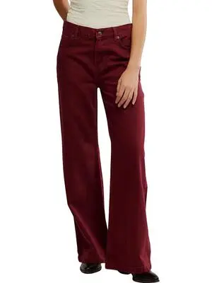Free People Stride High-waist Wide-leg Jeans - Syrah