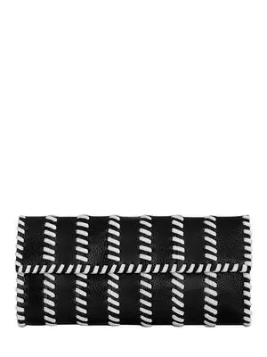 Rebecca Minkoff Whipstitch Patchwork Leather Clutch - Black/ White