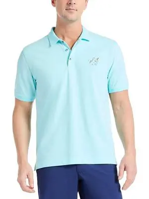 Robert Graham Monkey Business Embroidered Cotton Piqué Polo - Mint