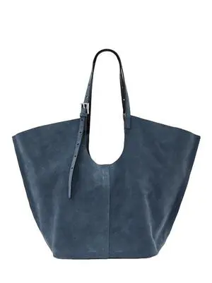 ALLSAINTS Ara East West Suede Tote - Steel Blue
