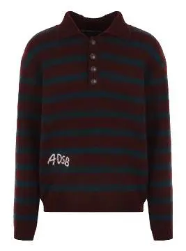 Andersson Bell Striped Wool-blend Pullover - Wine+green