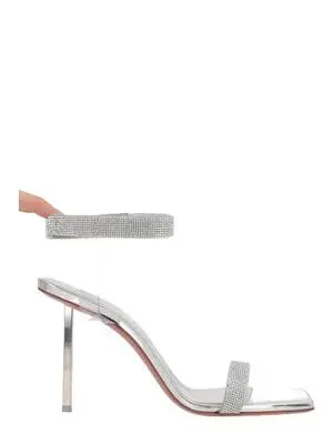 Amina Muaddi Rhinestone-embellished Sandals - Silver+white Crystal Mesh