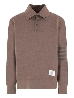 Thom Browne Pullover In Wool Knit With 4-bar Detail - Brown