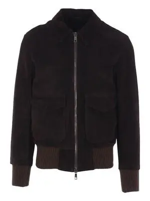 GIORGIO BRATO Padded Bomber Jacket - Brown