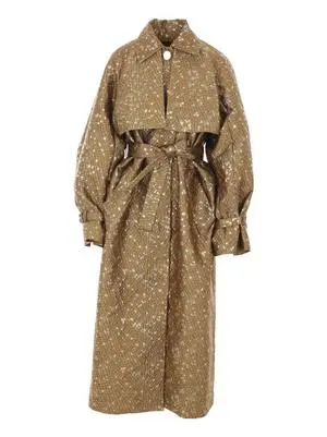 Max Mara Jacquard Trench Coat - Gold