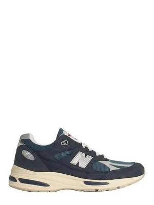 NEW BALANCE 991 Suede Blend Sneakers - Navy